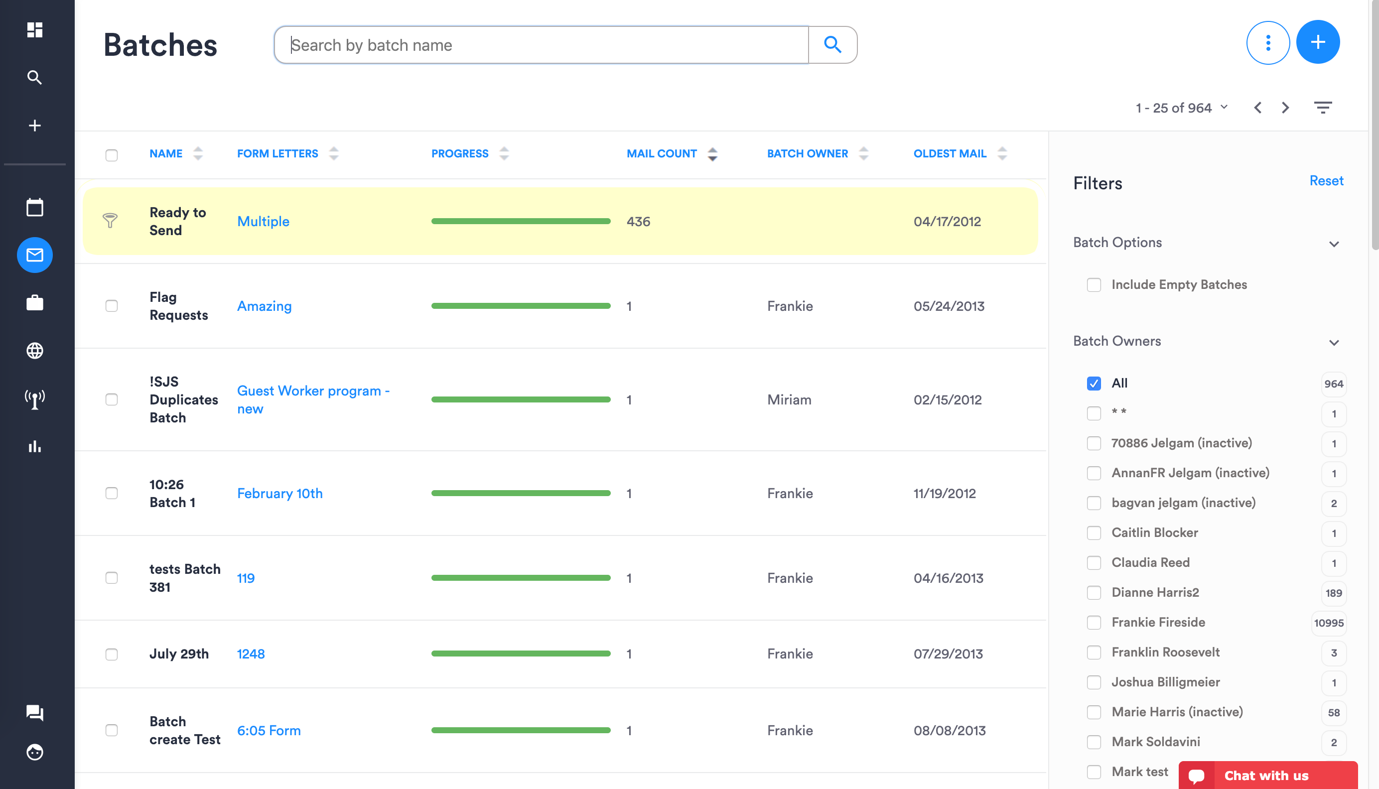 Batch filters – Fireside