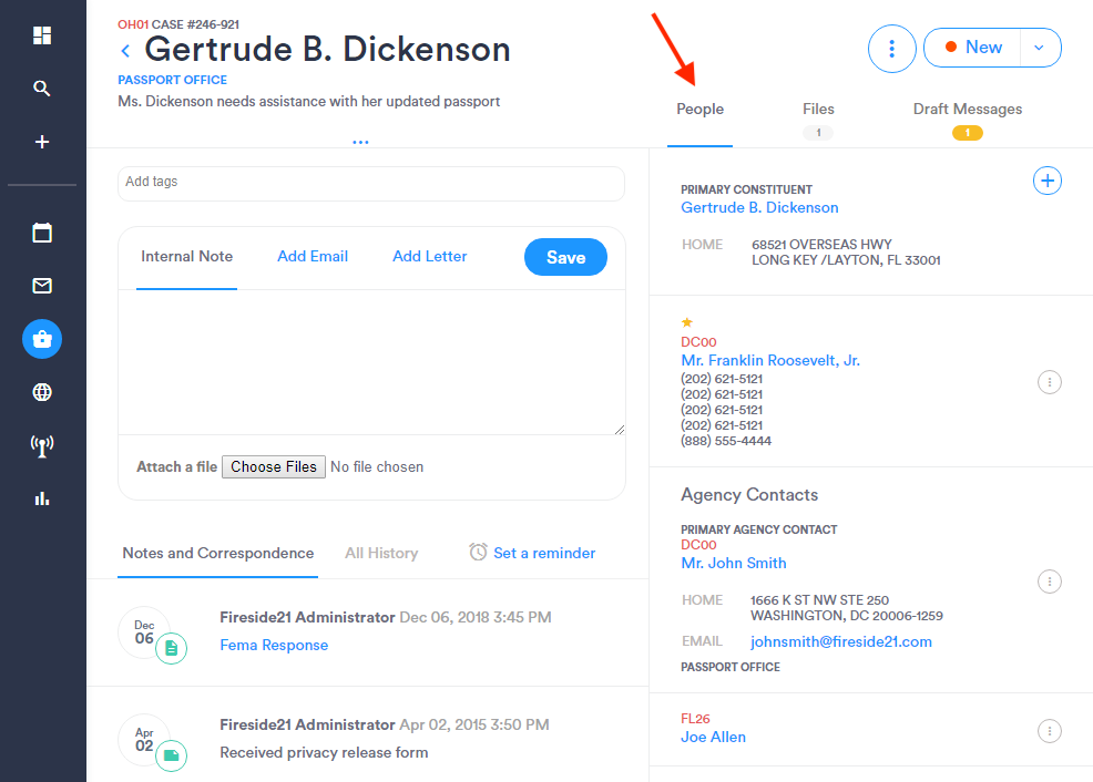 Adding and Removing People From a Case – Fireside