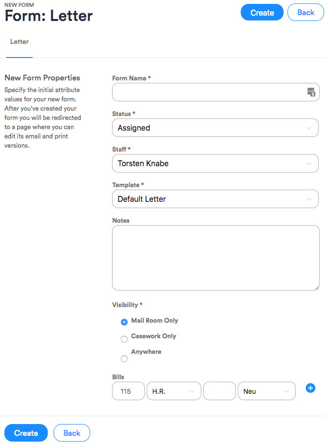 Add a New Form Letter – Fireside