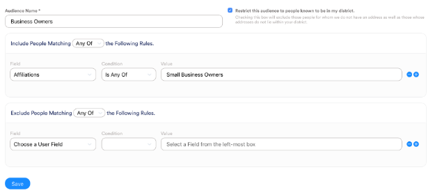 Creating Audiences Using Affiliation/Issue Codes – Fireside
