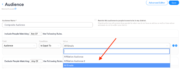 Example Audience: Composite (Nesting) Audiences – Fireside
