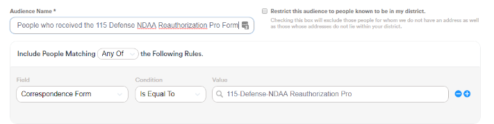Example Audience: Form Letters – Fireside