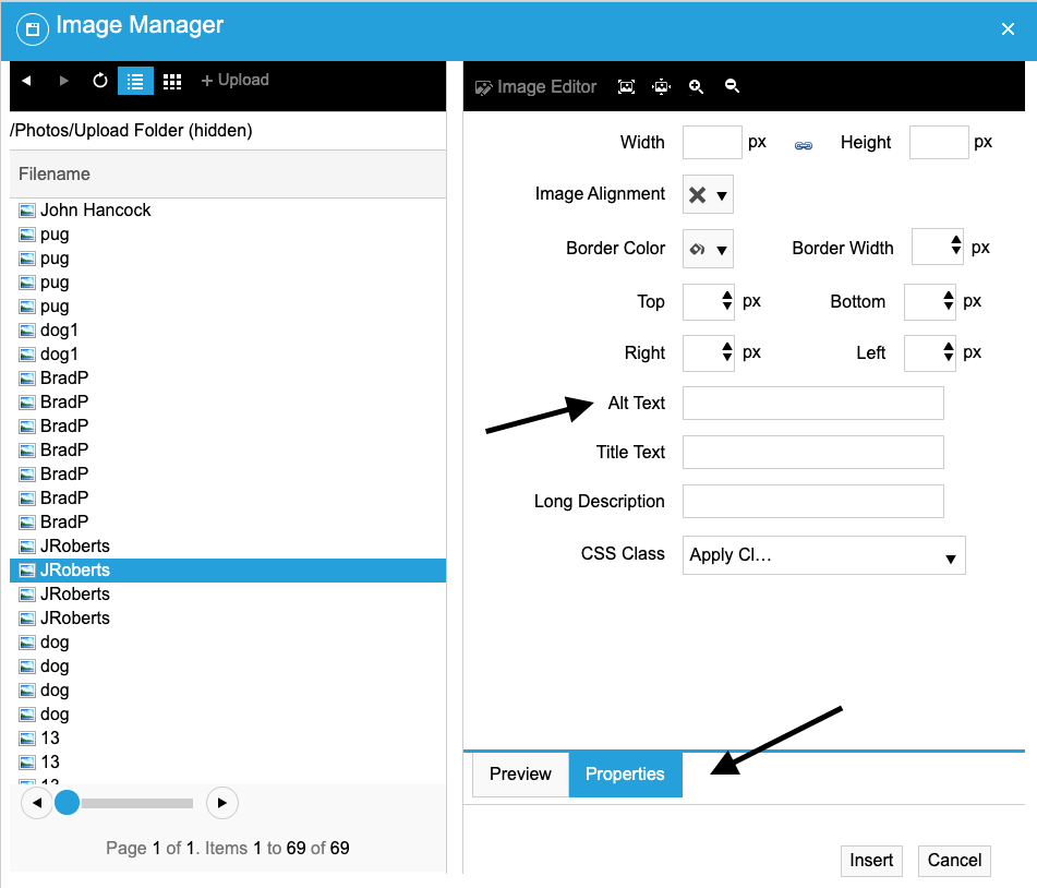 Adding image alt text in the web editor – Fireside