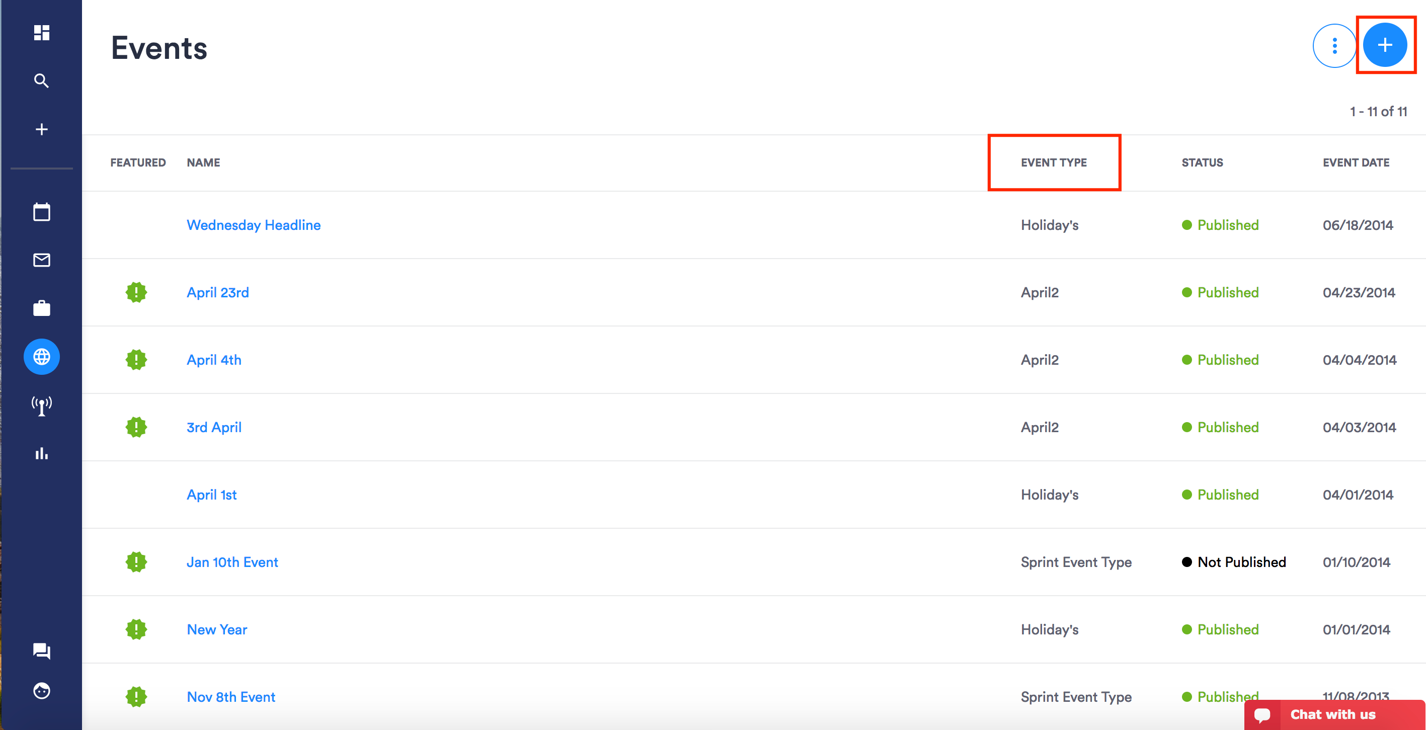 Adding and Editing Event Types – Fireside