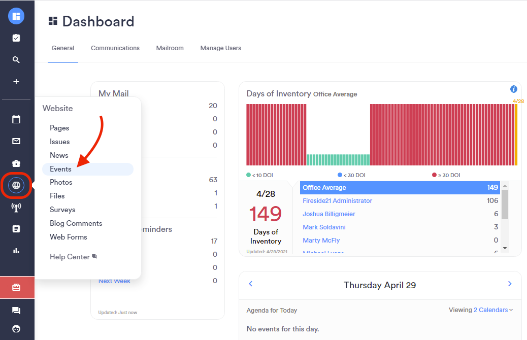 Website Events – Fireside