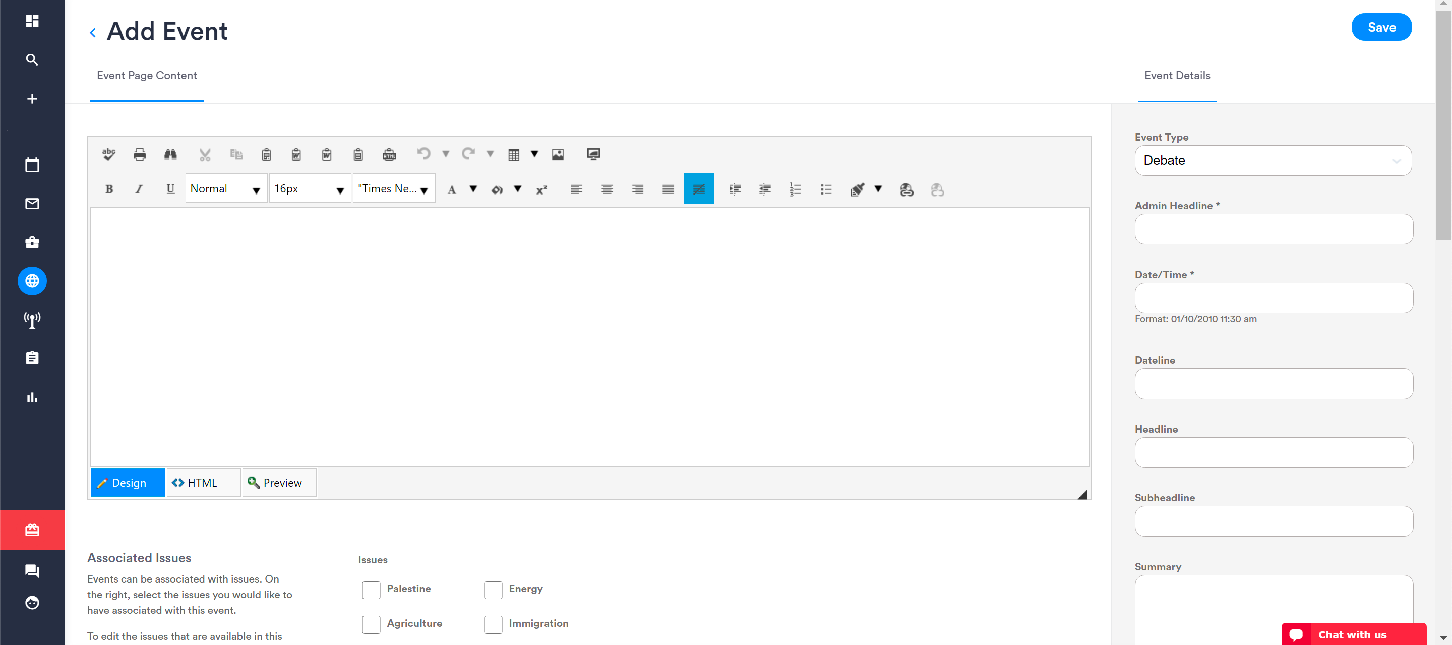 Website Events – Fireside