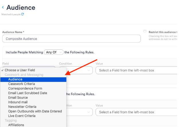 Fireside State Example Audience: Composite (Nesting) Audiences – Fireside