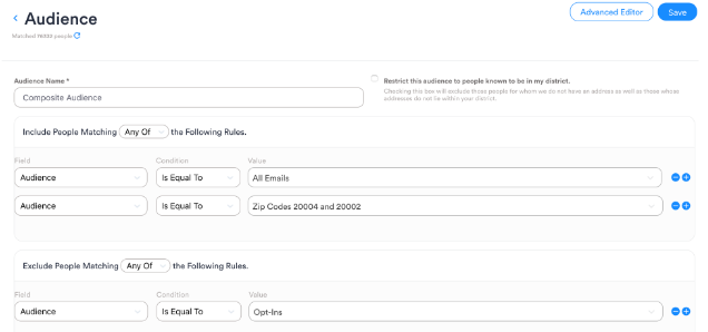 Fireside State Example Audience: Composite (Nesting) Audiences – Fireside