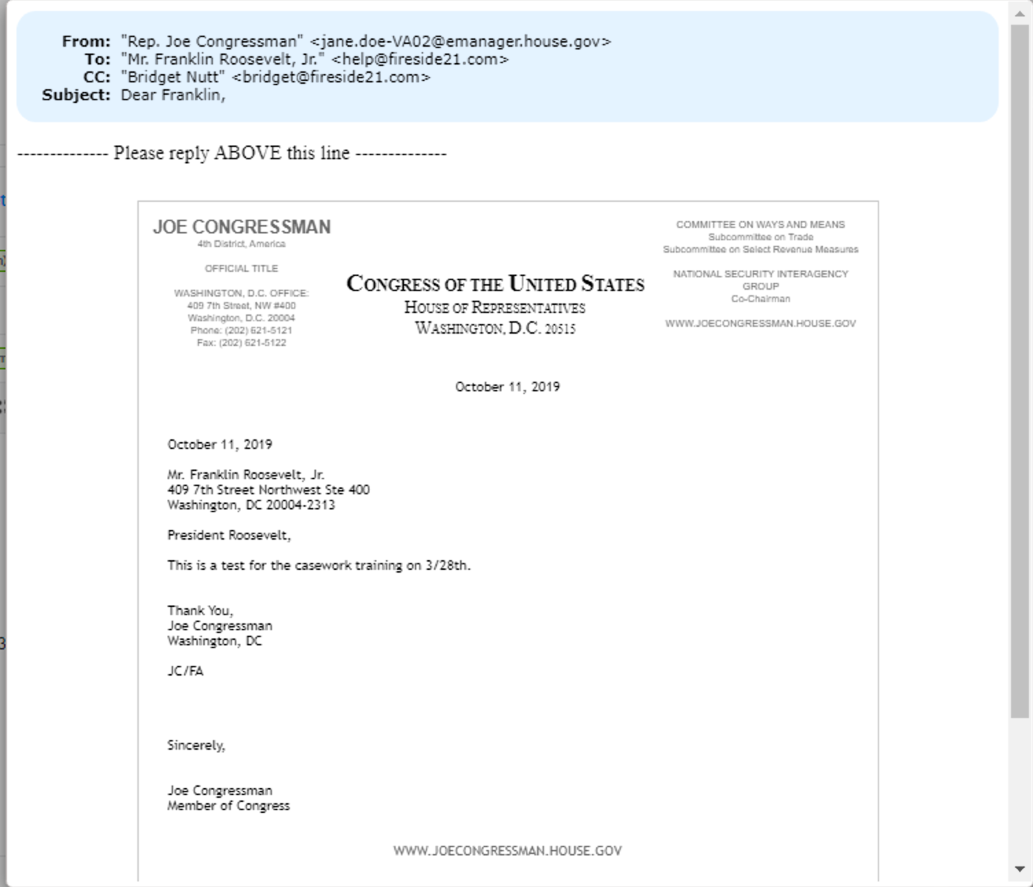 Casework Email Form Letters and Templates – Fireside