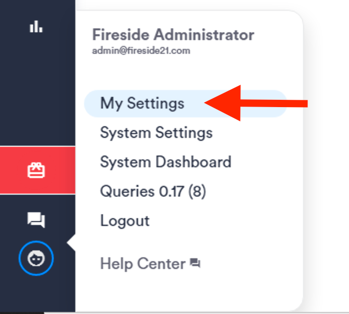 Fireside State My Settings – Fireside
