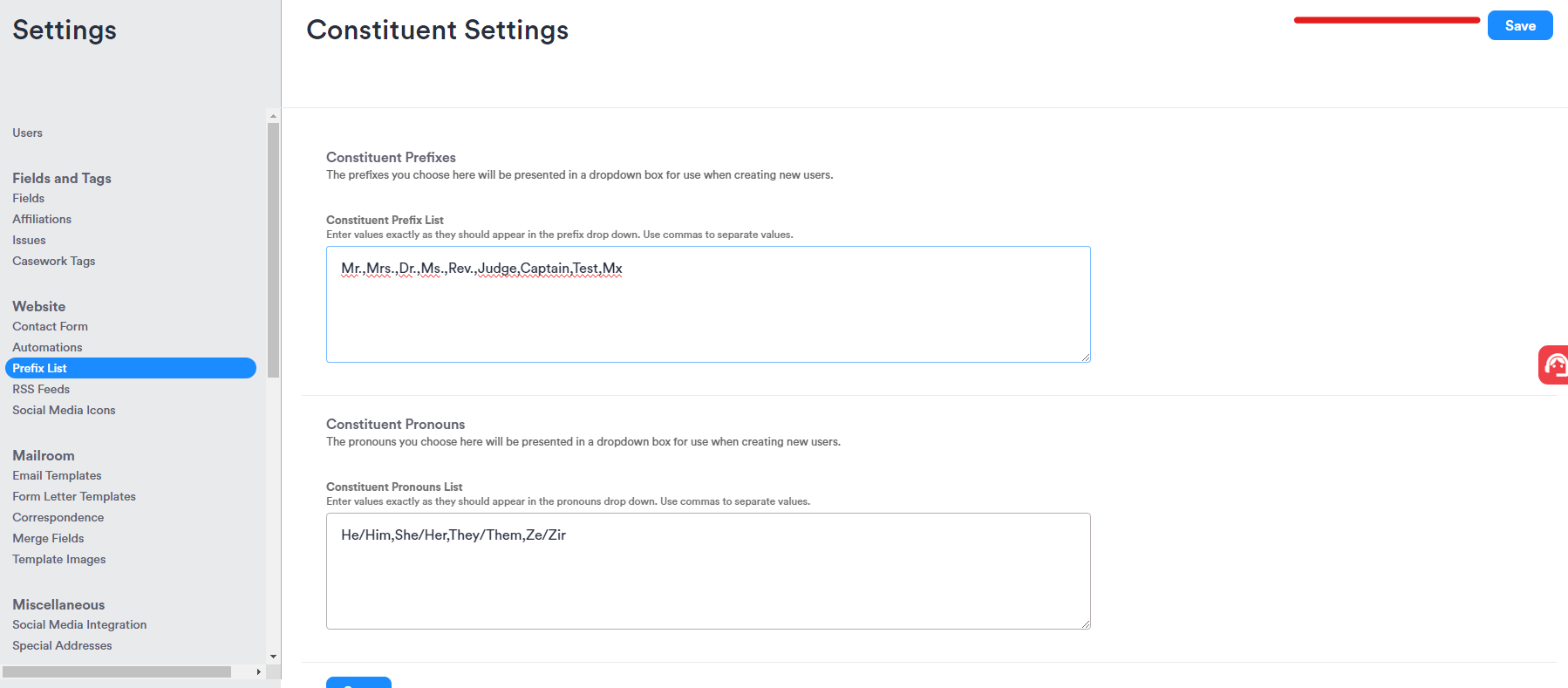 Editing the Prefix List – Fireside